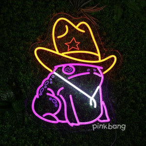 Cowboy Frog LED Neon Sign: Funny Toad Art Decor - Etsy