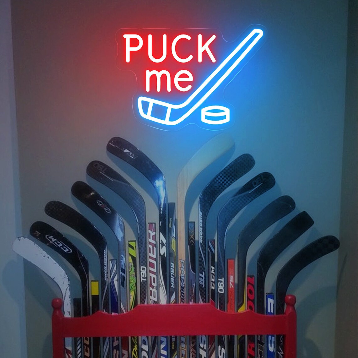 Puck Me Hockey Neon Sign: Funny Game Room Decor - Etsy