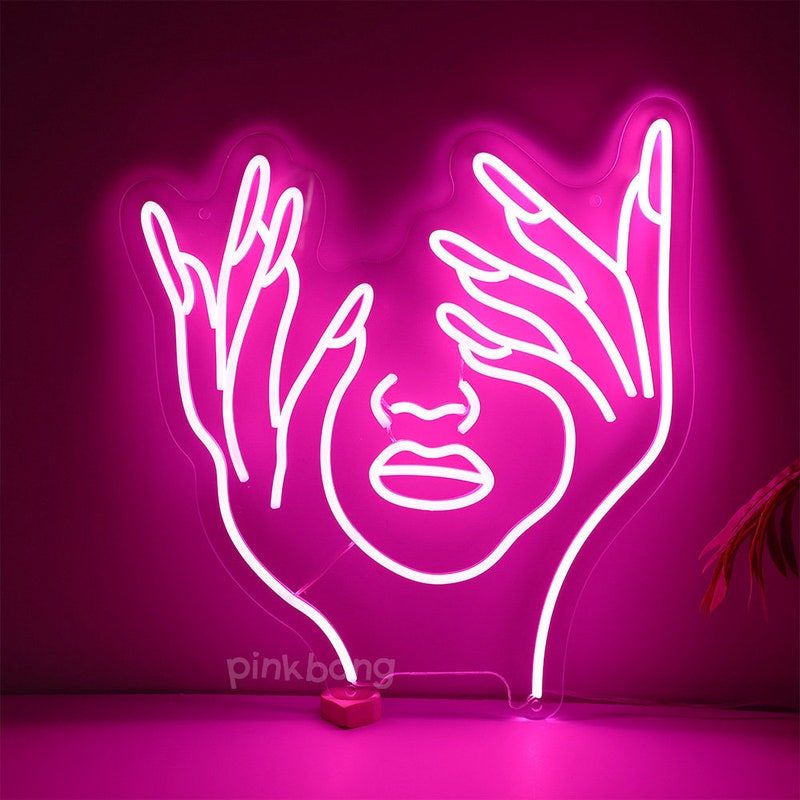 Neon Face Sign - Etsy