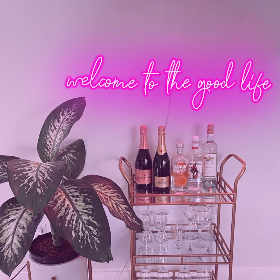 Welcome to the Good Life LED Neon Sign - Bedroom, Living Room, Wall Art ...