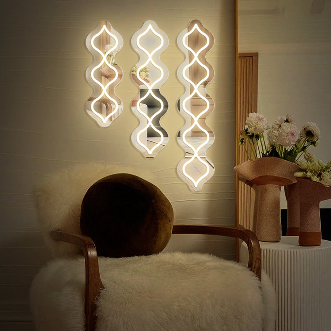 Water Drop Decorative Neon Mirrors,wall Decor Mirror Neon Light ...