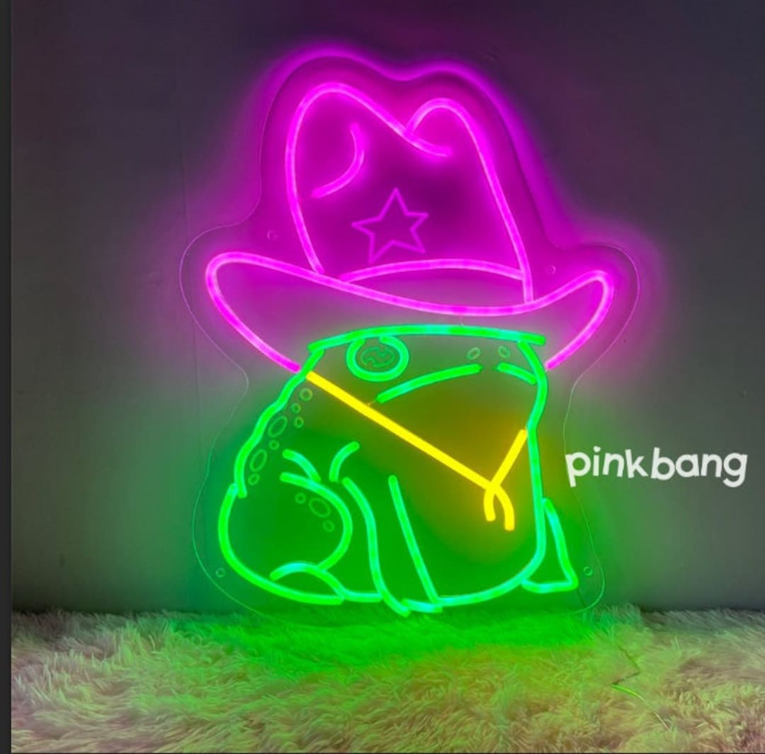 Cowboy Frog LED Neon Sign: Funny Toad Art Decor - Etsy