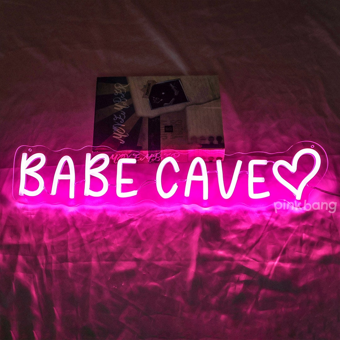 Babe Cave Neon Sign,babe Cave Led Light,baby Shower Decor,girls Room Decor,babe Cave Wall Art ...