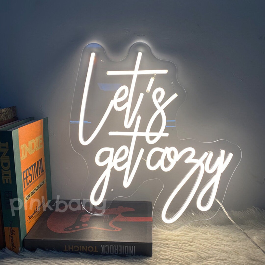 Let's Get Cozy Neon Sign,house Warming Gifts,living Room Wall,bedroom ...
