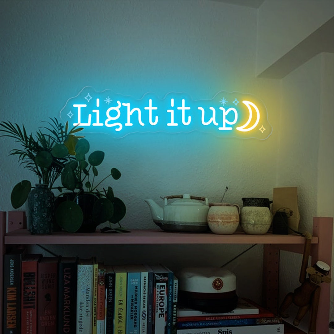 Light It up Neon Sign,book Inspired,light It up Led,living Room Wall ...