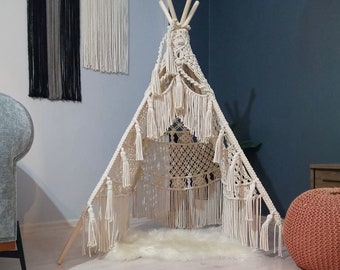 Macrame Teepee, Macrame Tent, Tent Indoor or Outdoor Play or Photoshoot ...