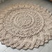 Natural Crochet Bath Mat, Crochet Round Rug, Knitted Carpet Rug ...