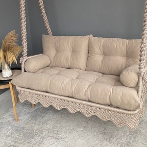 Macrame Balcony and Garden Swing Chair, Hanging Chair, Rocking Bed ...