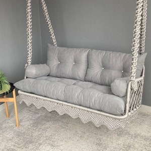 Macrame Balcony and Garden Swing Chair, Hanging Chair, Rocking Bed ...