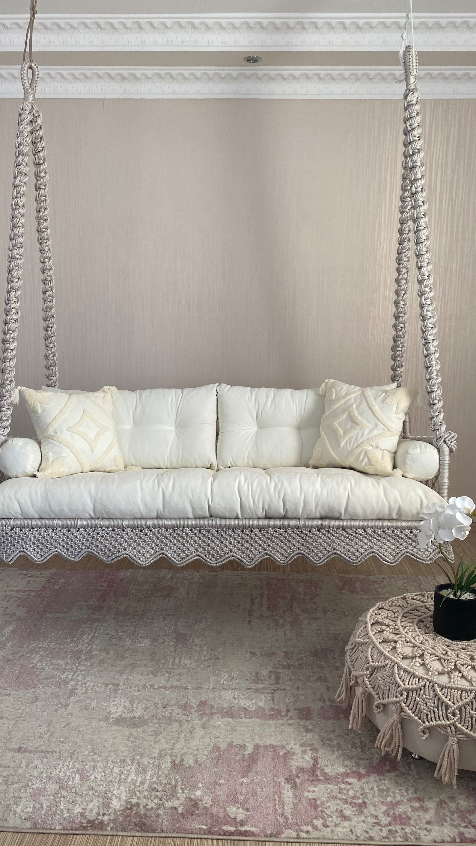 Large Macrame Swing Chair Hanging Chair Rocking Swing - Etsy