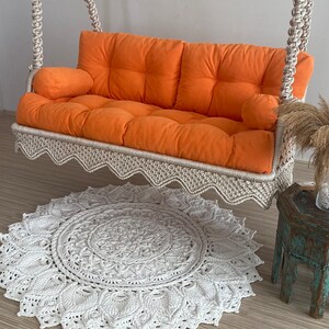 Macrame Balcony Swing, Garden Chair, Hanging Chair, Rocking Bed Swing ...
