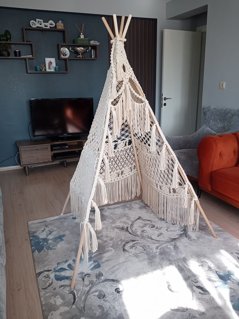Macrame Teepee, Macrame Tent, Tent Indoor or Outdoor Play or Photoshoot ...