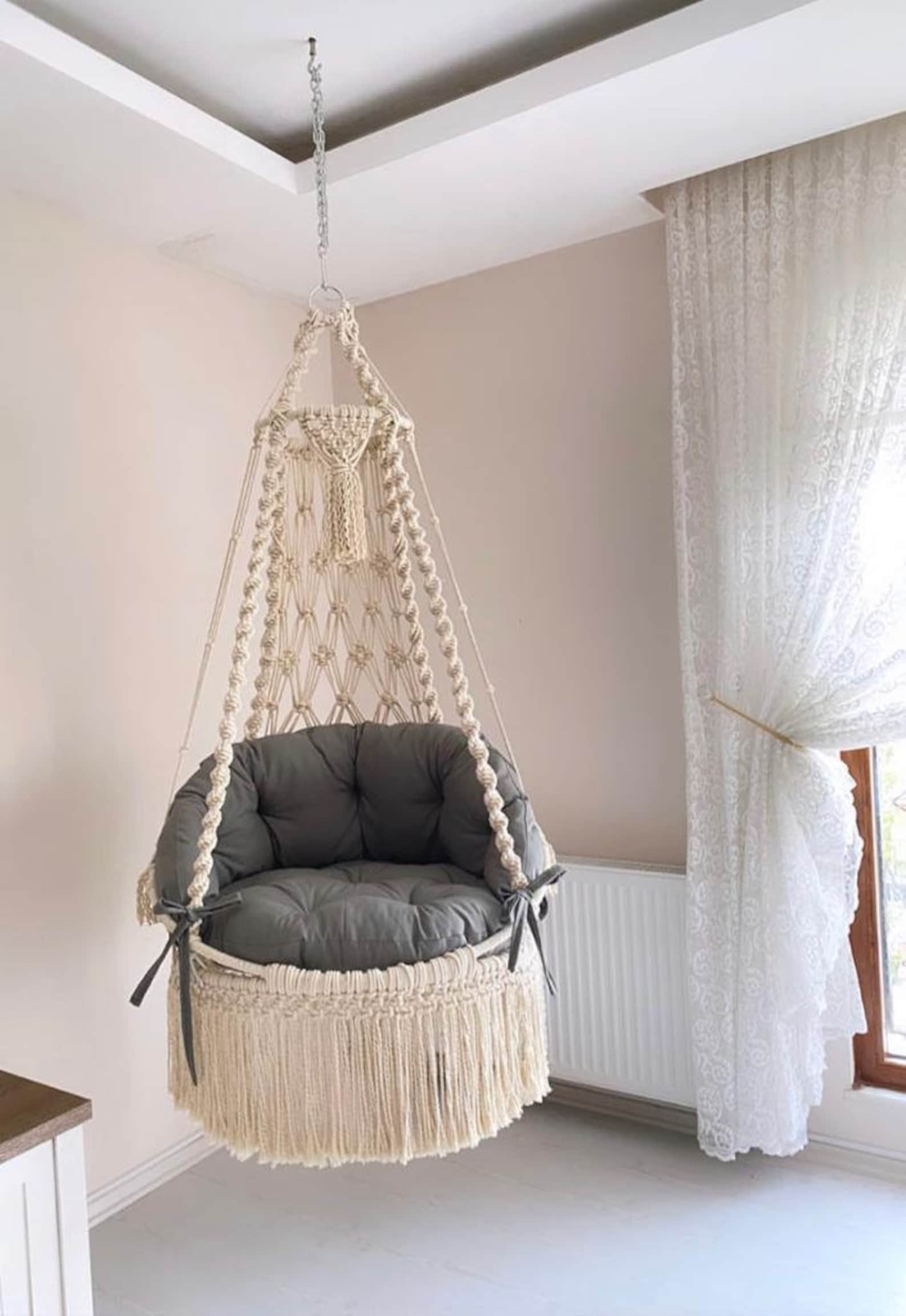 Macrame Swing Macrame Hammock Chair Macrame Round Swing - Etsy