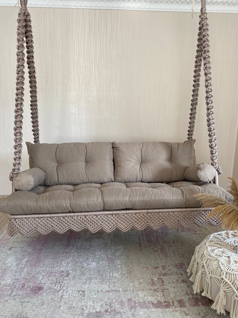 Large Macrame Swing Chair Hanging Chair Rocking Swing - Etsy