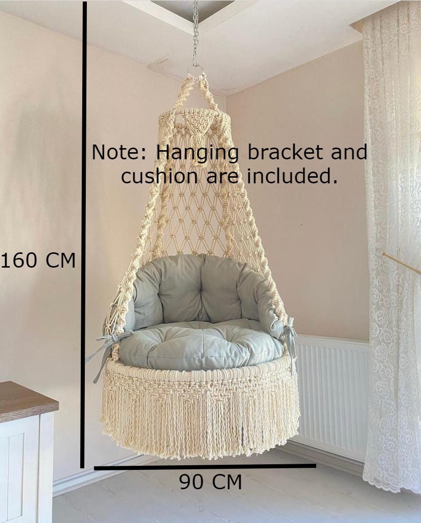 Macrame Swing Macrame Hammock Chair Macrame Round Swing - Etsy