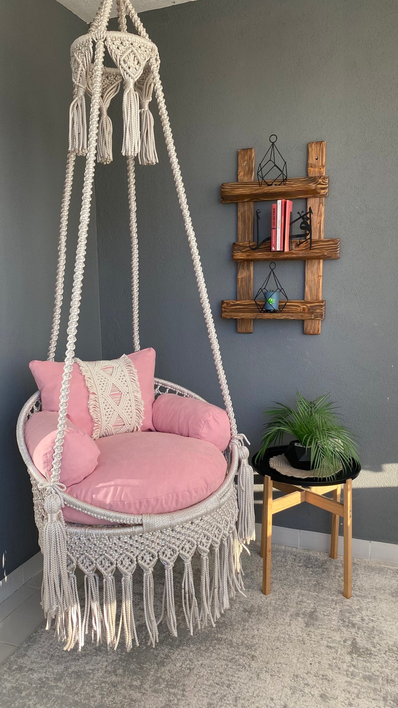 Macrame Hanging Chair Macrame Porch Rocking Swing Hammock - Etsy