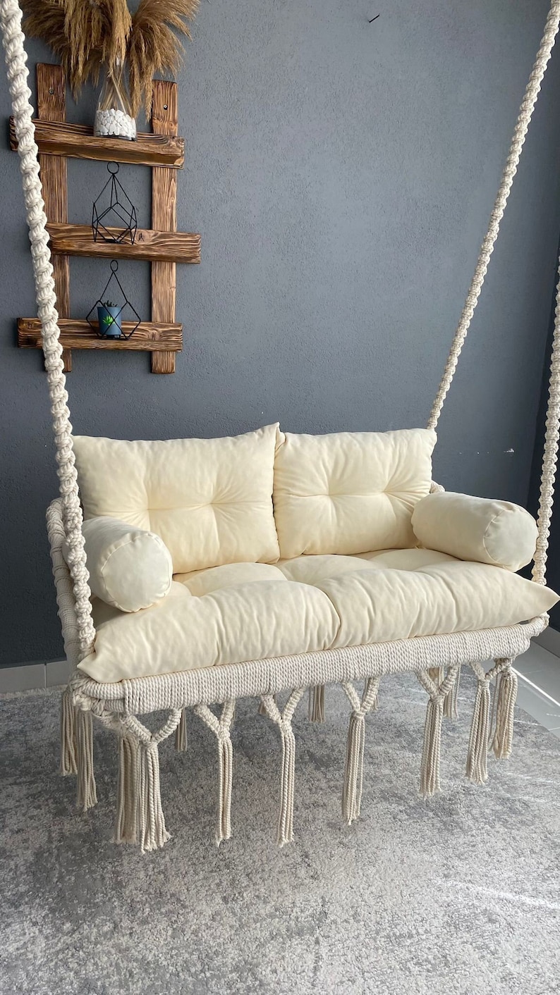 Macrame Hanging Chair, Large Macrame Hammock, Macrame Swing Chair ...