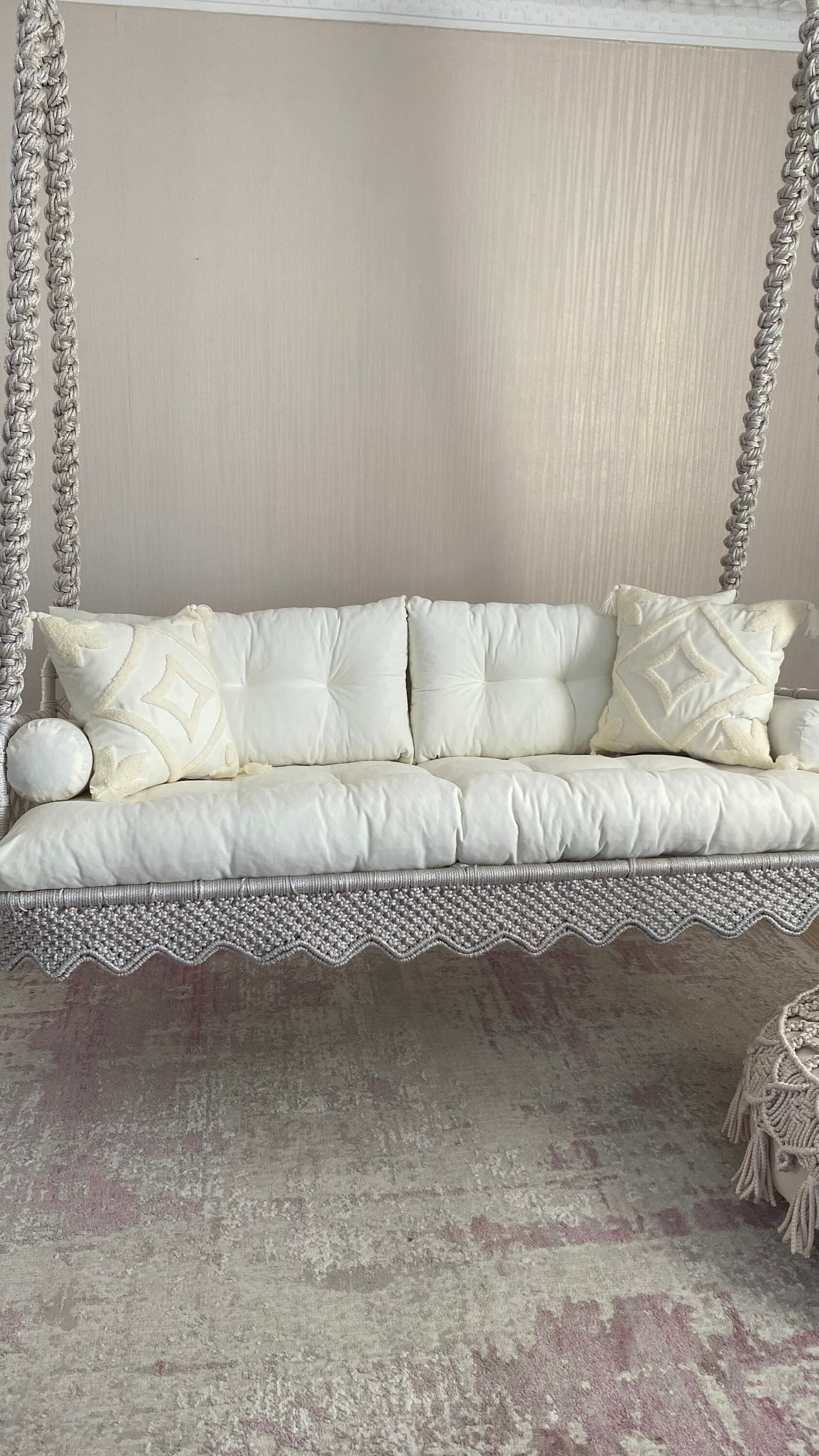 Large Macrame Swing Chair Hanging Chair Rocking Swing - Etsy