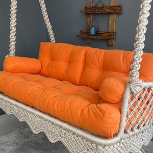 Macrame Balcony and Garden Swing Chair, Hanging Chair, Rocking Bed ...