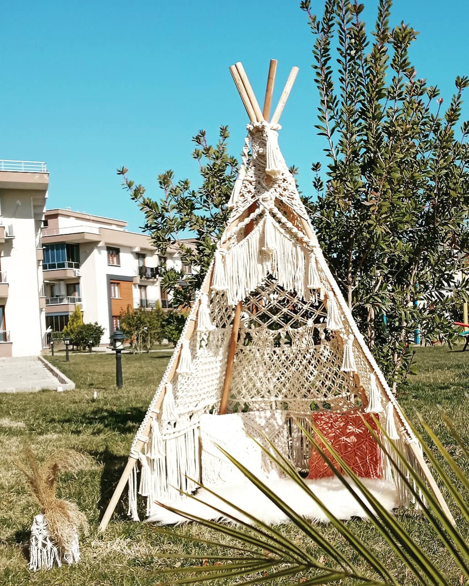 Macrame Teepee Macrame Tent Tent Indoor or Outdoor Play or - Etsy