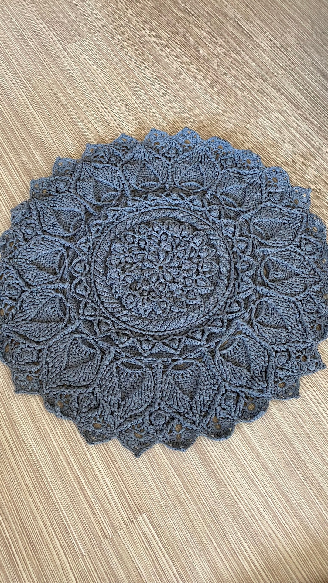 Knitted Rug, Round Crocheted Rug, Nursery Rug Mat, Home Decor, Round ...