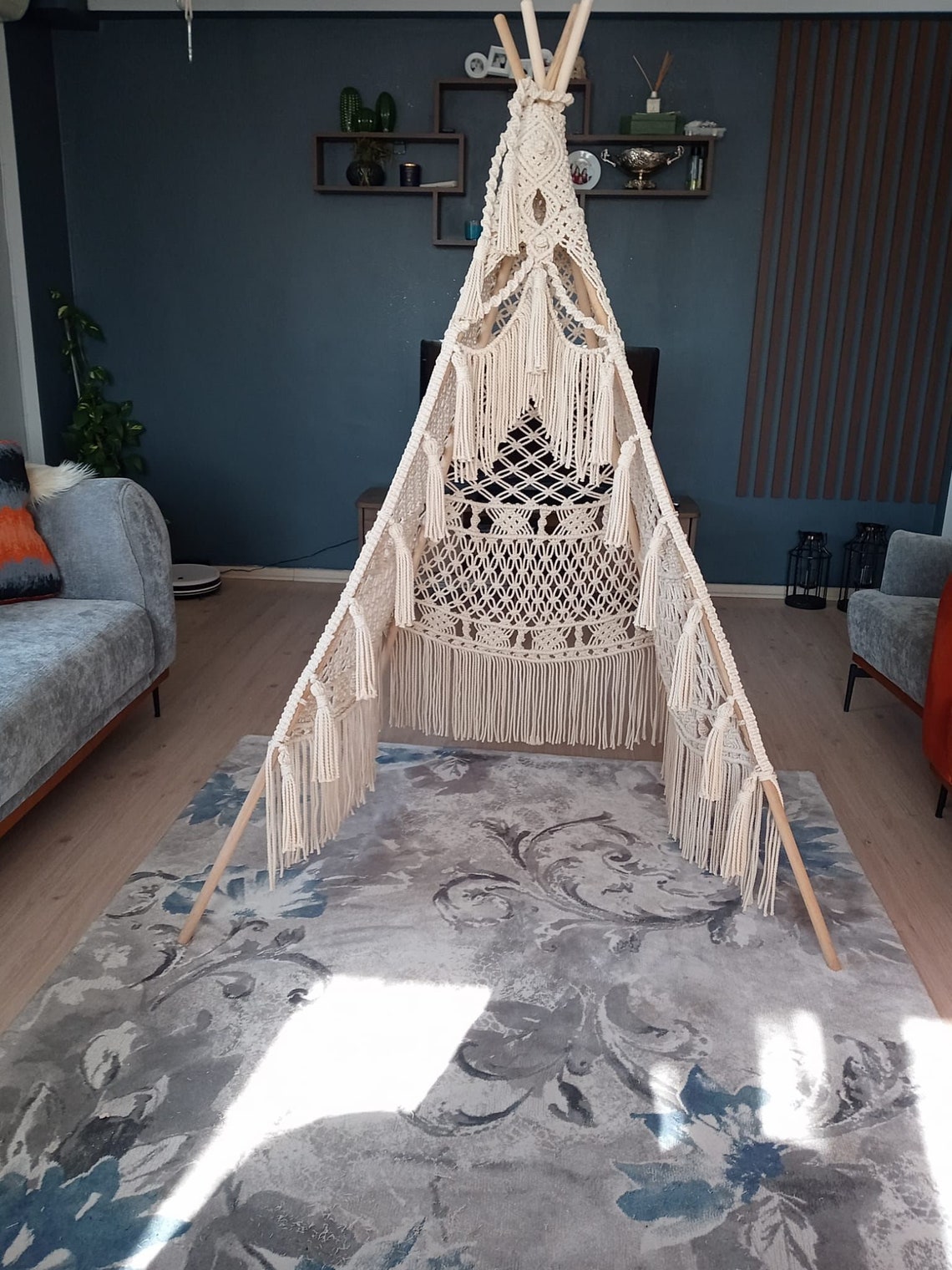 Macrame Teepee, Macrame Tent, Tent Indoor or Outdoor Play or Photoshoot ...