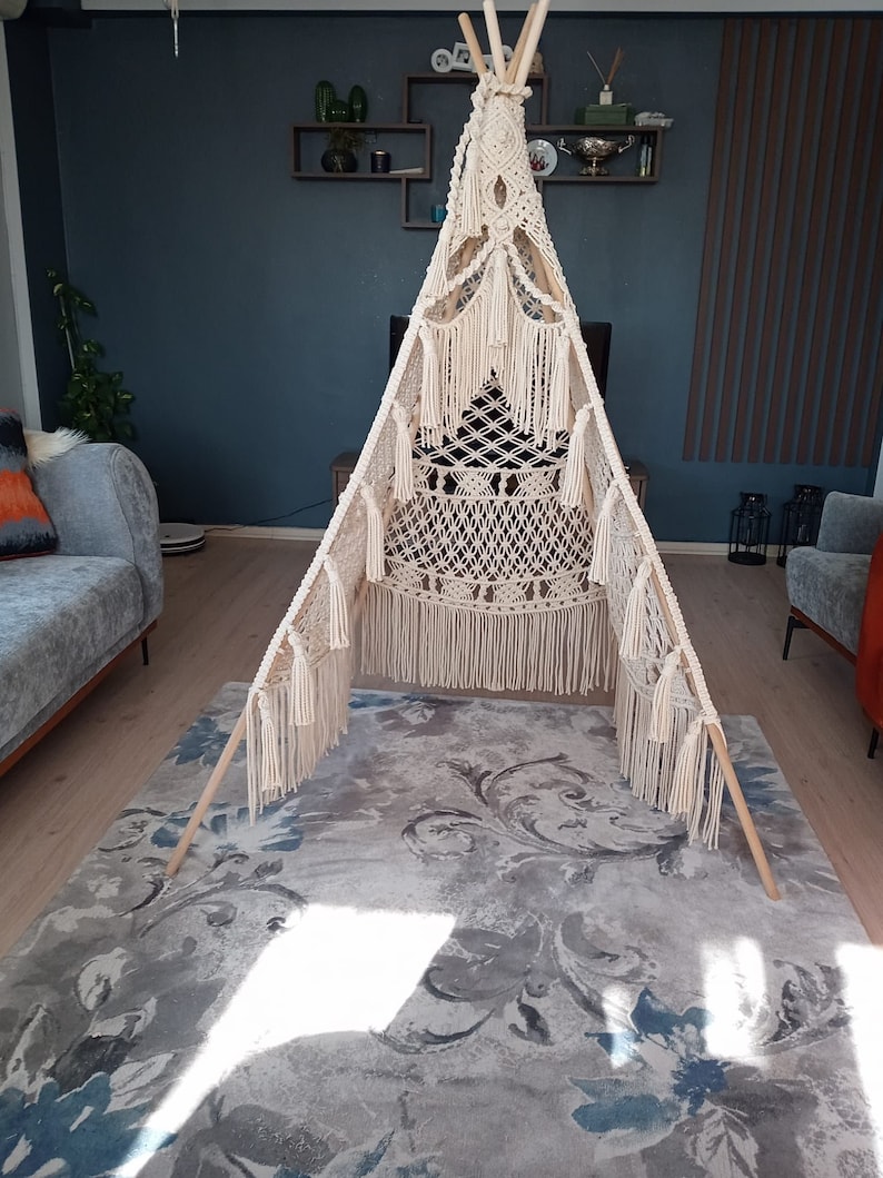Macrame Teepee, Macrame Tent, Tent Indoor or Outdoor Play or Photoshoot ...
