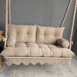 Macrame Balcony and Garden Swing Chair, Hanging Chair, Rocking Bed ...