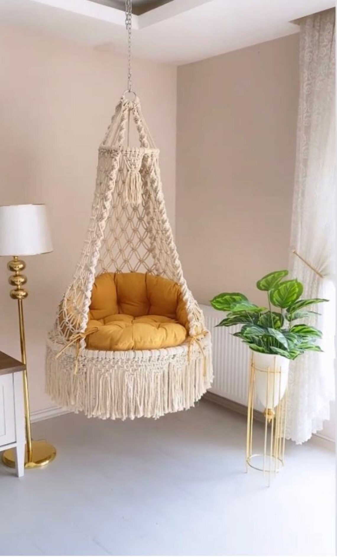 Macrame Swing Macrame Hammock Chair Macrame Round Swing | Etsy