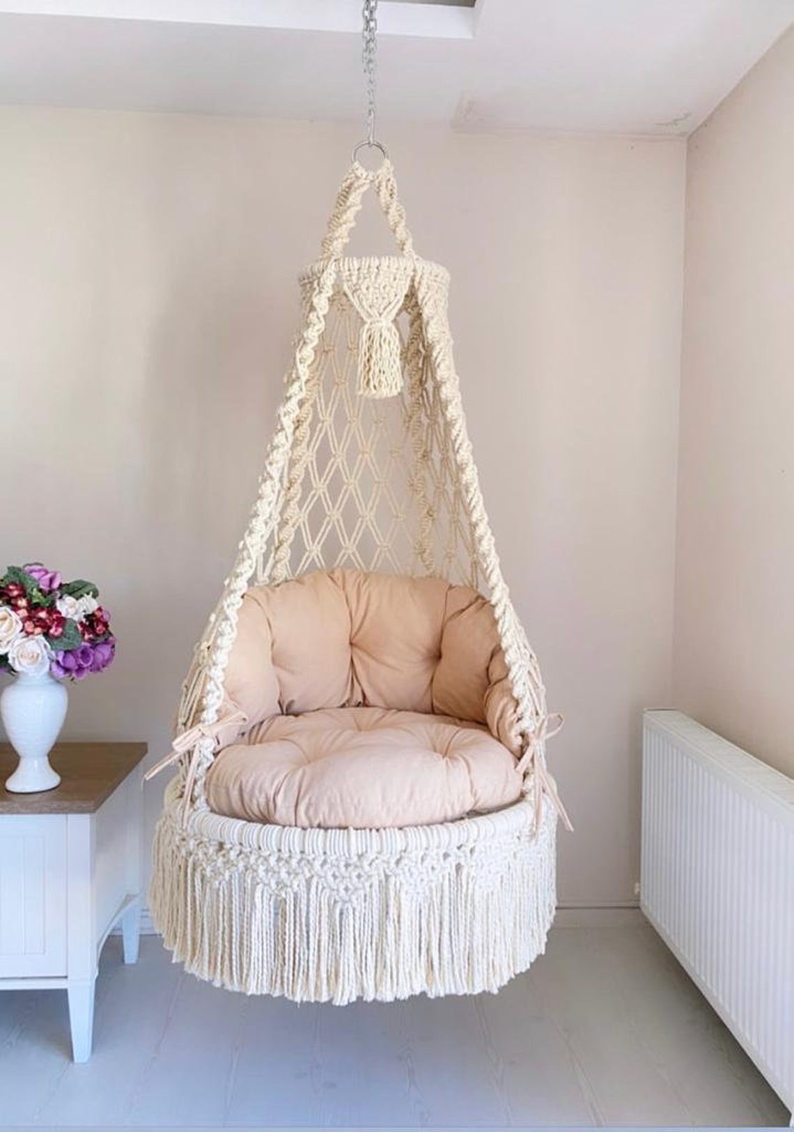 Macrame Swing Macrame Hammock Chair Macrame Round Swing - Etsy