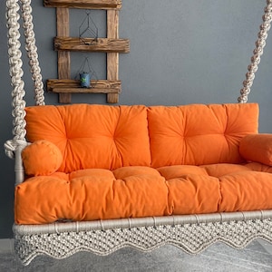 Macrame Balcony and Garden Swing Chair, Hanging Chair, Rocking Bed ...