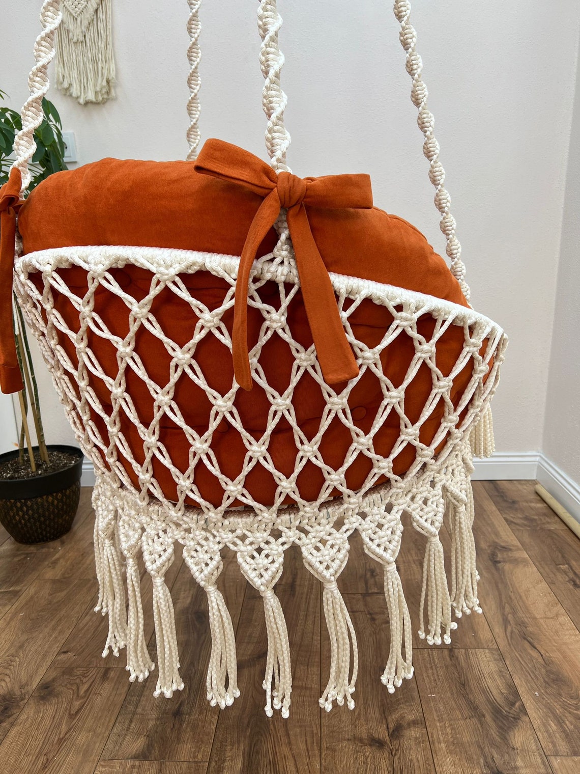 Macrame Swing Macrame Hanging Chair Macrame Round Swing - Etsy