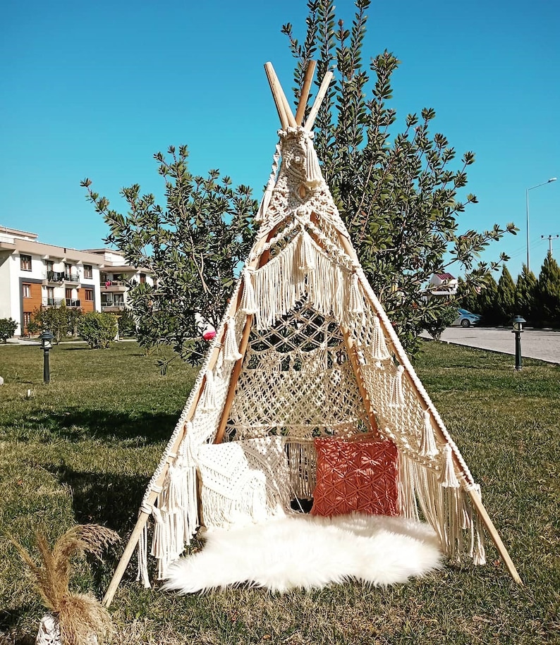 Macrame Teepee Macrame Tent Tent Indoor or Outdoor Play or - Etsy