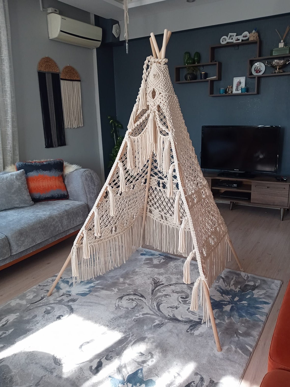Macrame Teepee, Macrame Tent, Tent Indoor or Outdoor Play or Photoshoot ...