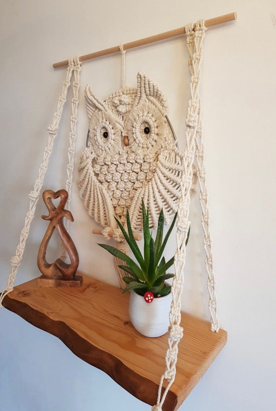 Macrame Wall Hanging Shelf Macrame Wall Shelves Wood Bead - Etsy