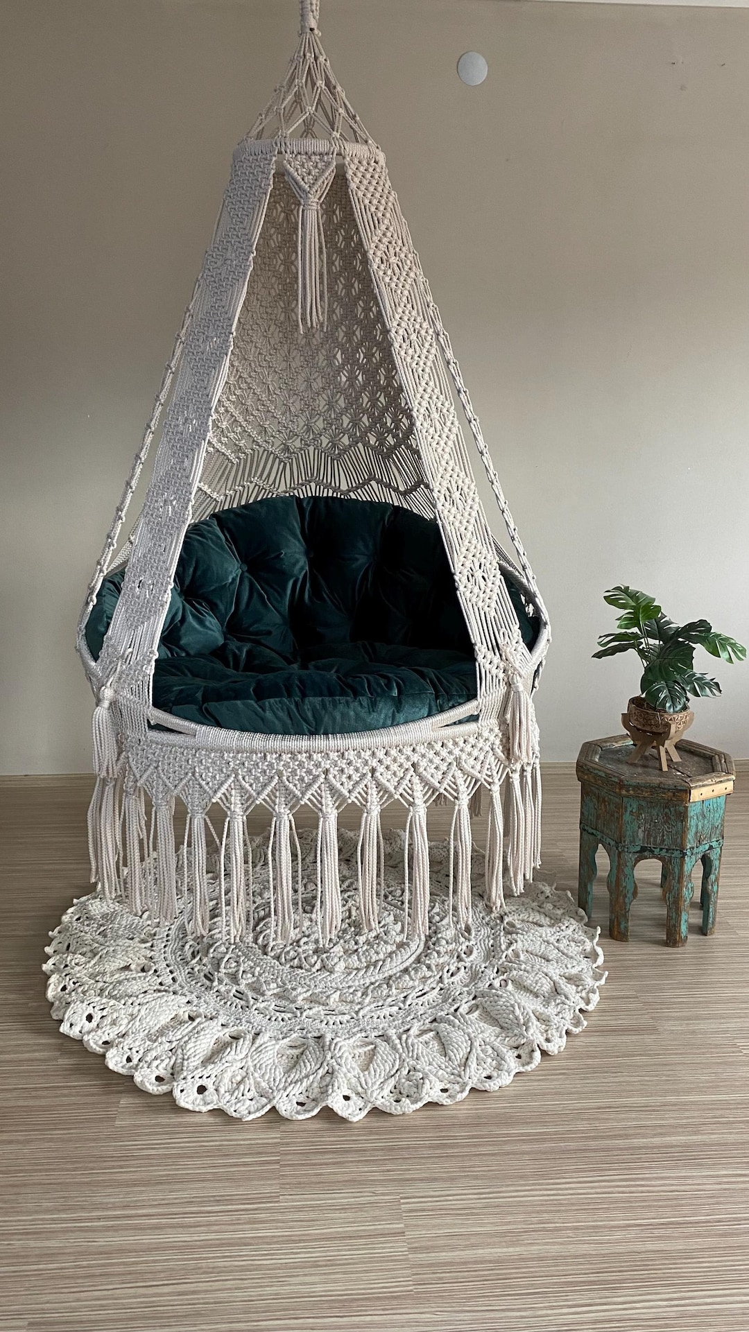 Large Cotton Macrame Swing, Hanging Chair, Hängesessel, Swing Chair ...