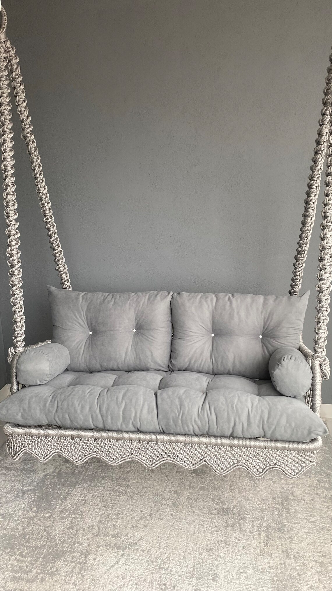 Macrame Balcony and Garden Swing Chair, Hanging Chair, Rocking Bed ...