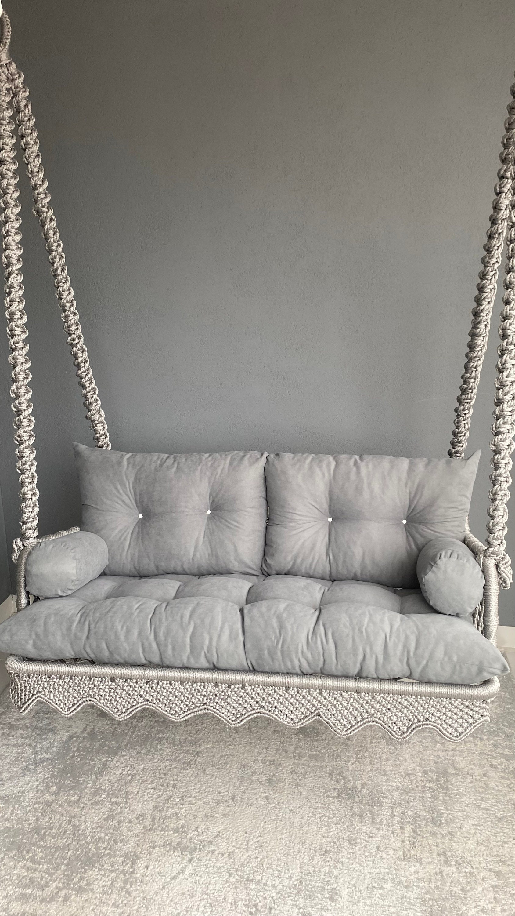 Macrame Balcony and Garden Swing Chair, Hanging Chair, Rocking Bed ...