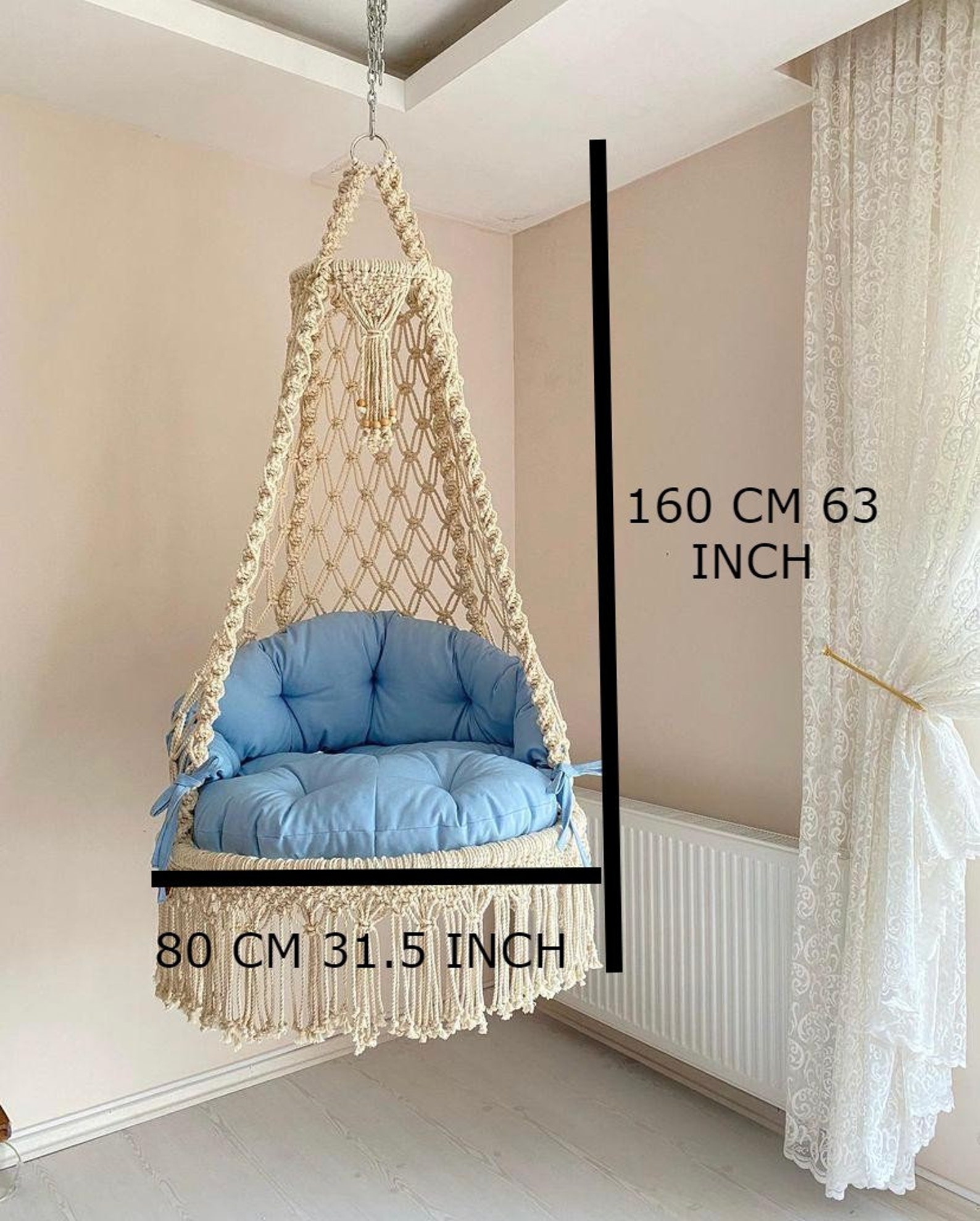 Macrame Swing Macrame Hammock Chair Macrame Round Swing | Etsy