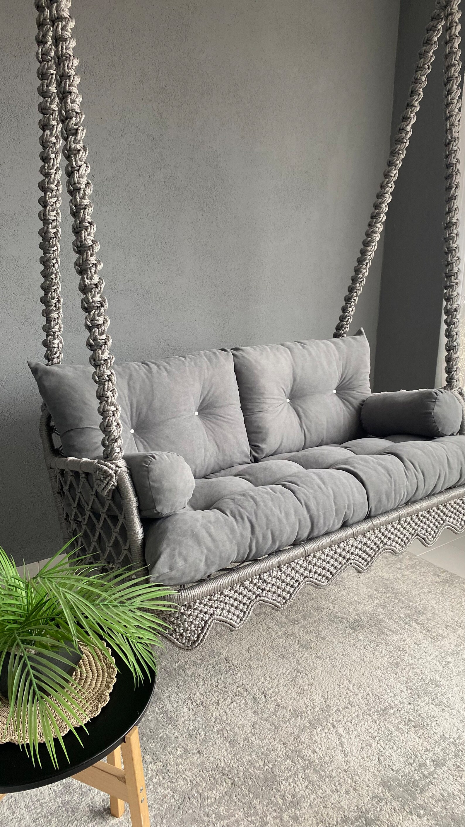 Macrame Balcony and Garden Swing Chair, Hanging Chair, Rocking Bed ...