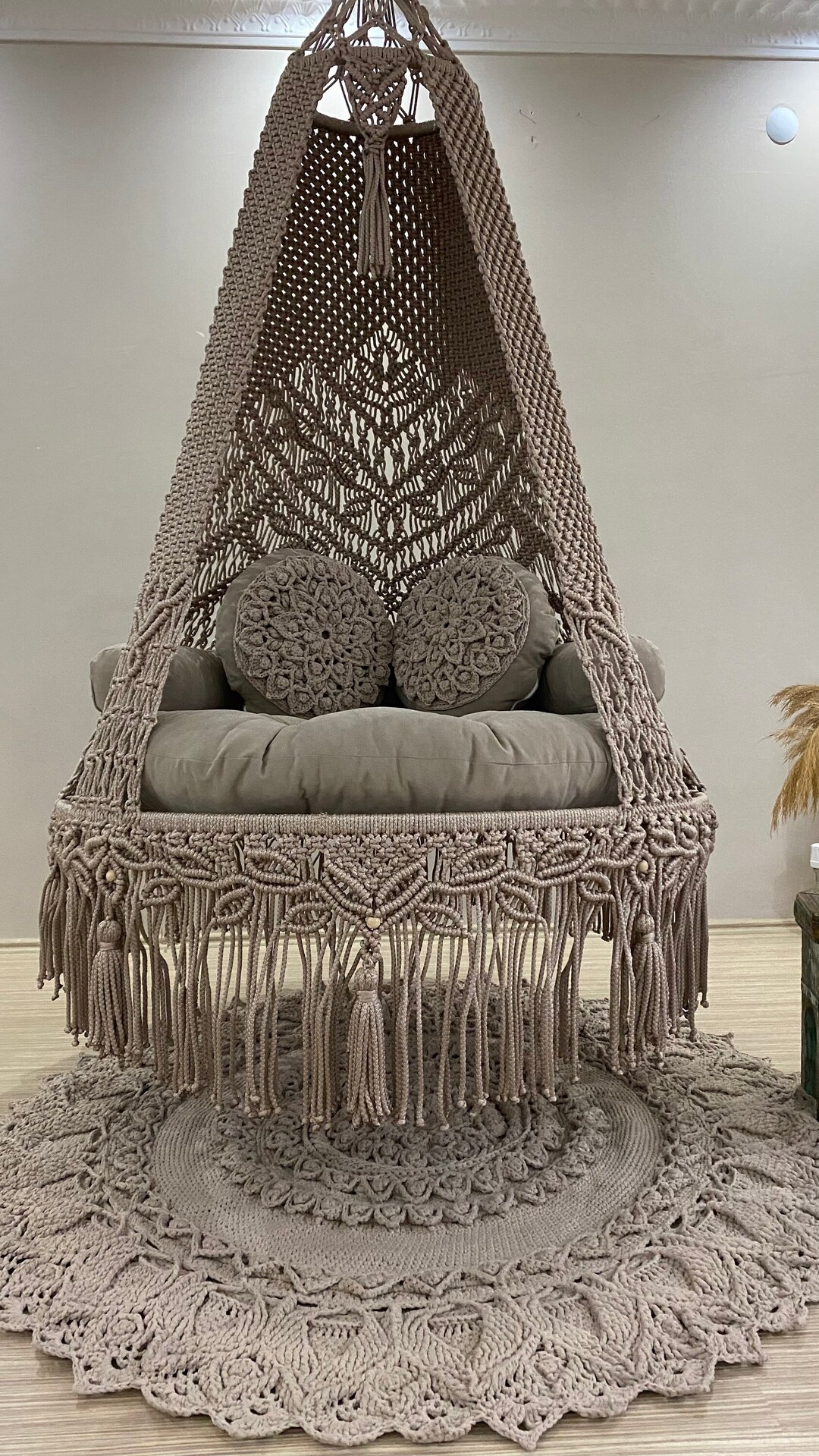 Cotton Macrame Hanging Swing for Patio | Swing for Adults and Children ...