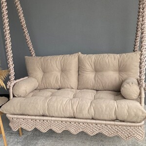 Macrame Balcony and Garden Swing Chair, Hanging Chair, Rocking Bed ...
