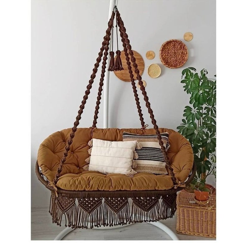 Macrame Hammock Chair Large Macrame Round Swing Hanging - Etsy