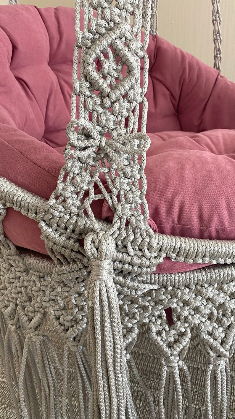 Macrame Hanging Chair, Macrame Porch Rocking Swing, Hammock Chair ...