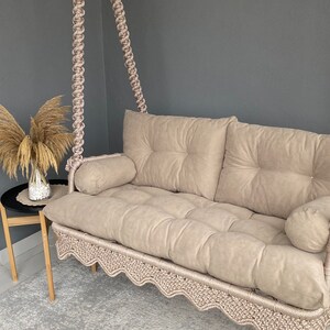 Macrame Balcony and Garden Swing Chair, Hanging Chair, Rocking Bed ...