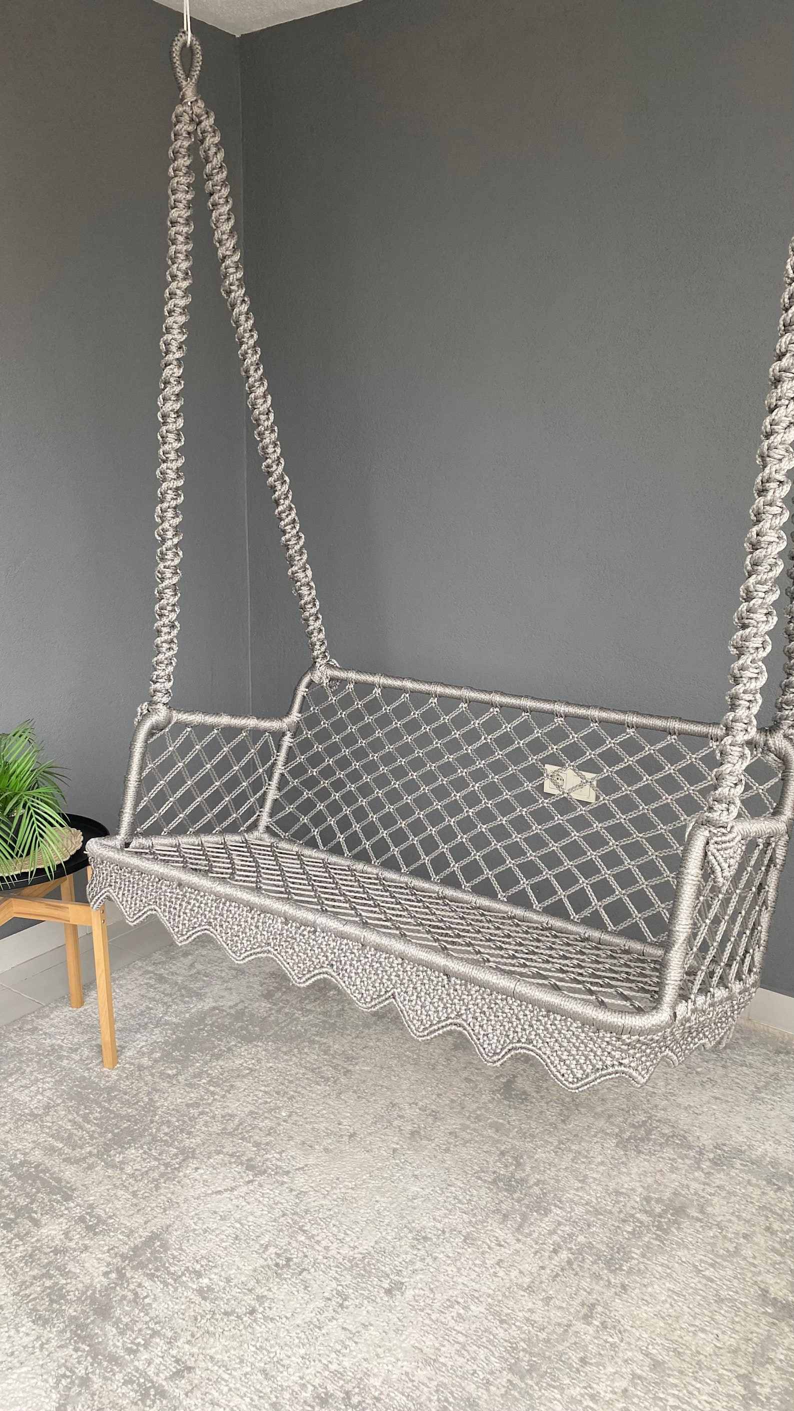 Macrame Balcony and Garden Swing Chair, Hanging Chair, Rocking Bed ...