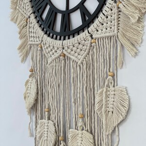 Macrame Wall Clock, Macrame Wood Wall Clock, Boho Style Wall Clock ...