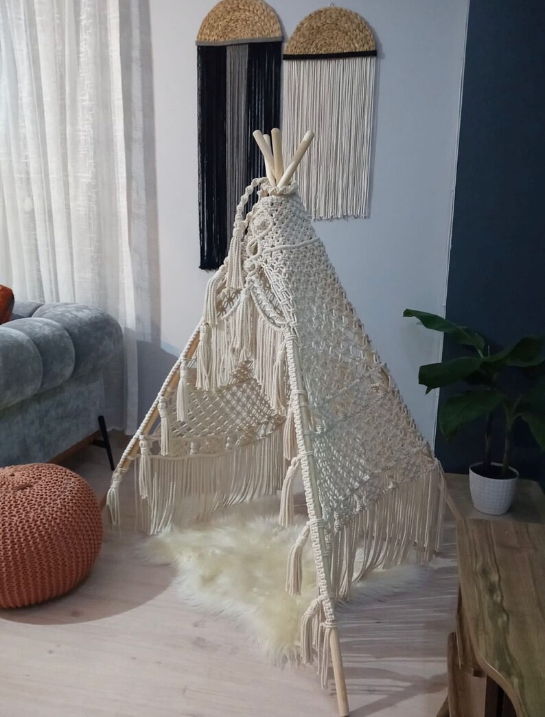Macrame Teepee, Macrame Tent, Tent Indoor or Outdoor Play or Photoshoot ...