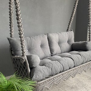 Macrame Balcony and Garden Swing Chair, Hanging Chair, Rocking Bed ...