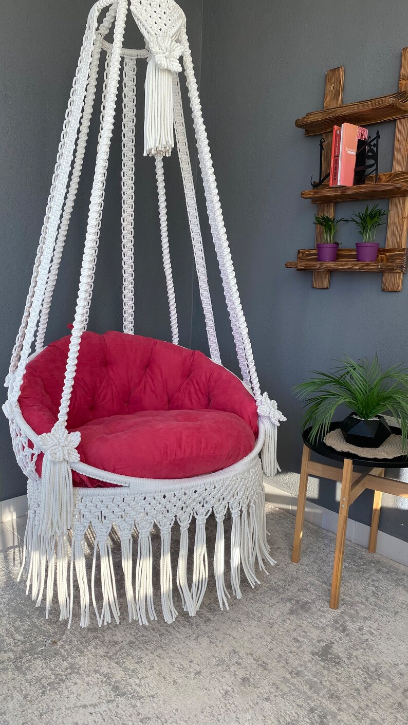 Macrame Hanging Chair Macrame Porch Rocking Swing Hammock - Etsy
